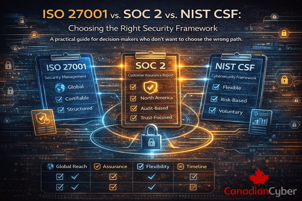 ISO 27001 vs SOC 2 vs NIST: Which Framework Is Right?